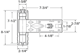 Kason® 1345 Series Spring-Assisted Cam-Lift Hinge - Case Parts ...